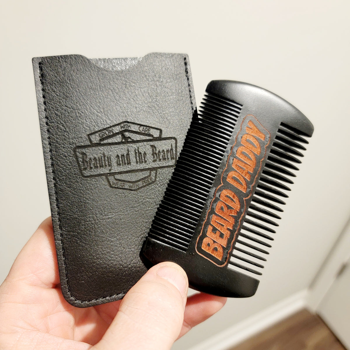 2 Sided Beard Daddy Comb w/ Leather Pouch – Beauty and the Beard Company